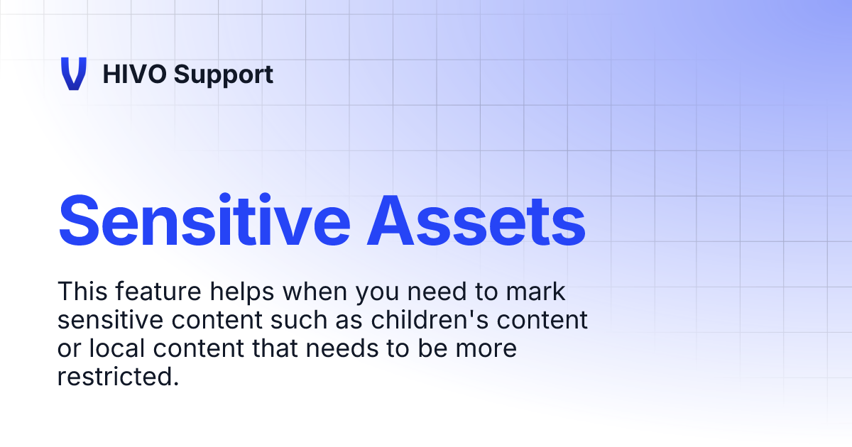 Sensitive Assets | HIVO Support