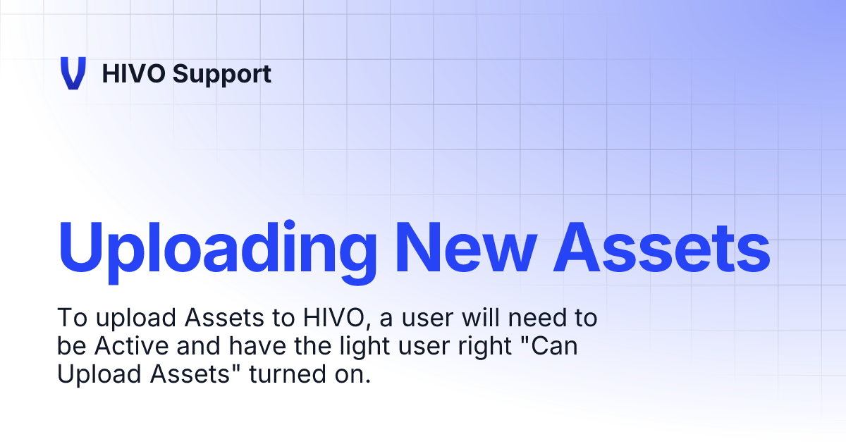 Uploading New Assets | HIVO Support