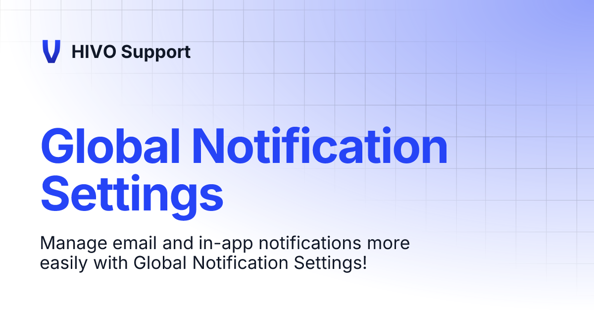 Global Notification Settings | HIVO Support