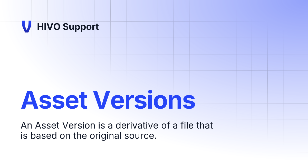 Asset Versions | HIVO Support