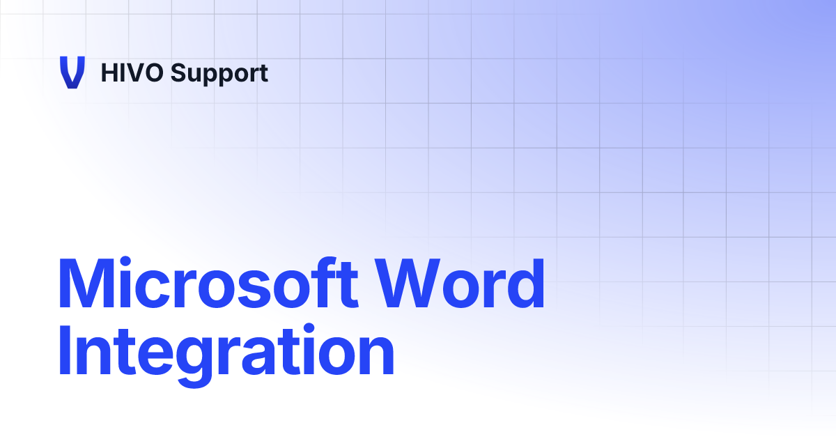 Microsoft Word Integration | HIVO Support