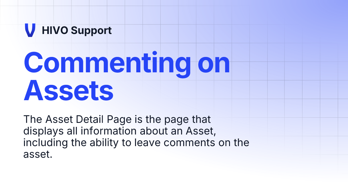 Commenting on Assets | HIVO Support