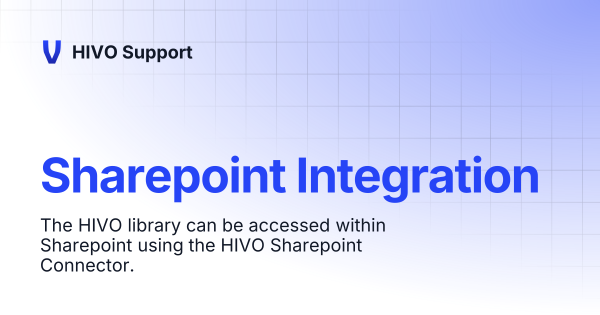 Sharepoint Integration | HIVO Support